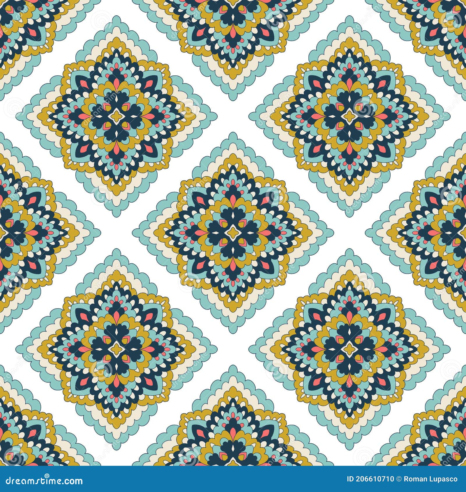 Creative Ethnic Style Square Seamless Pattern. Unique Geometric Vector ...