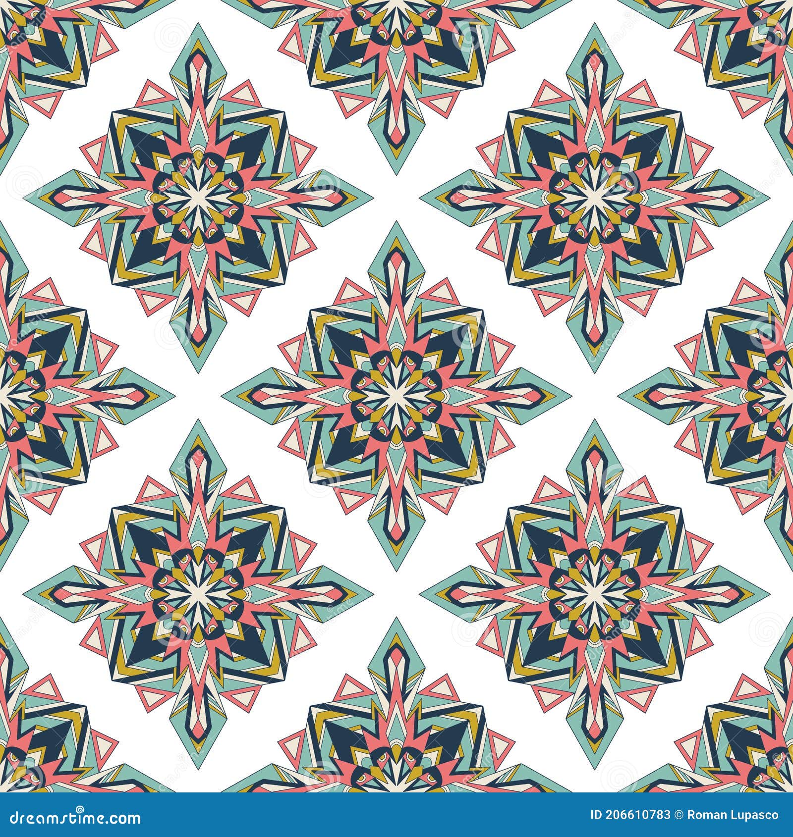 Creative Ethnic Style Square Seamless Pattern. Unique Geometric Vector Swatch Stock Illustration ...