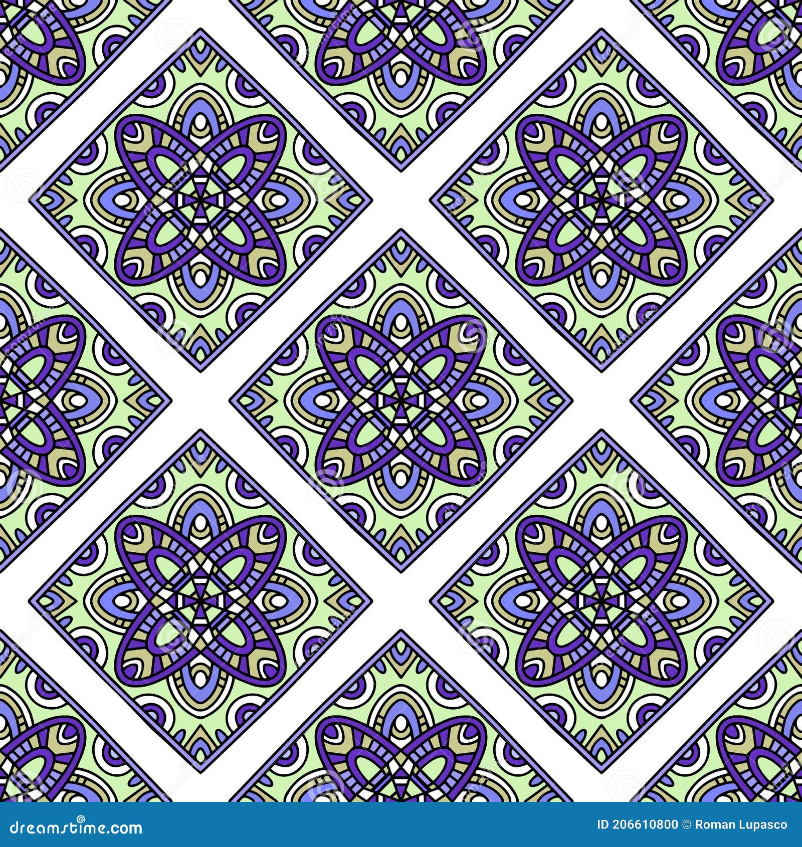 Creative Ethnic Style Square Seamless Pattern. Unique Geometric Vector ...
