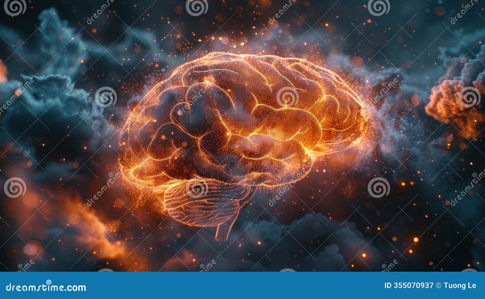 Creative Explosion: AI-Generated Human Brain Illustration with Fantasy ...