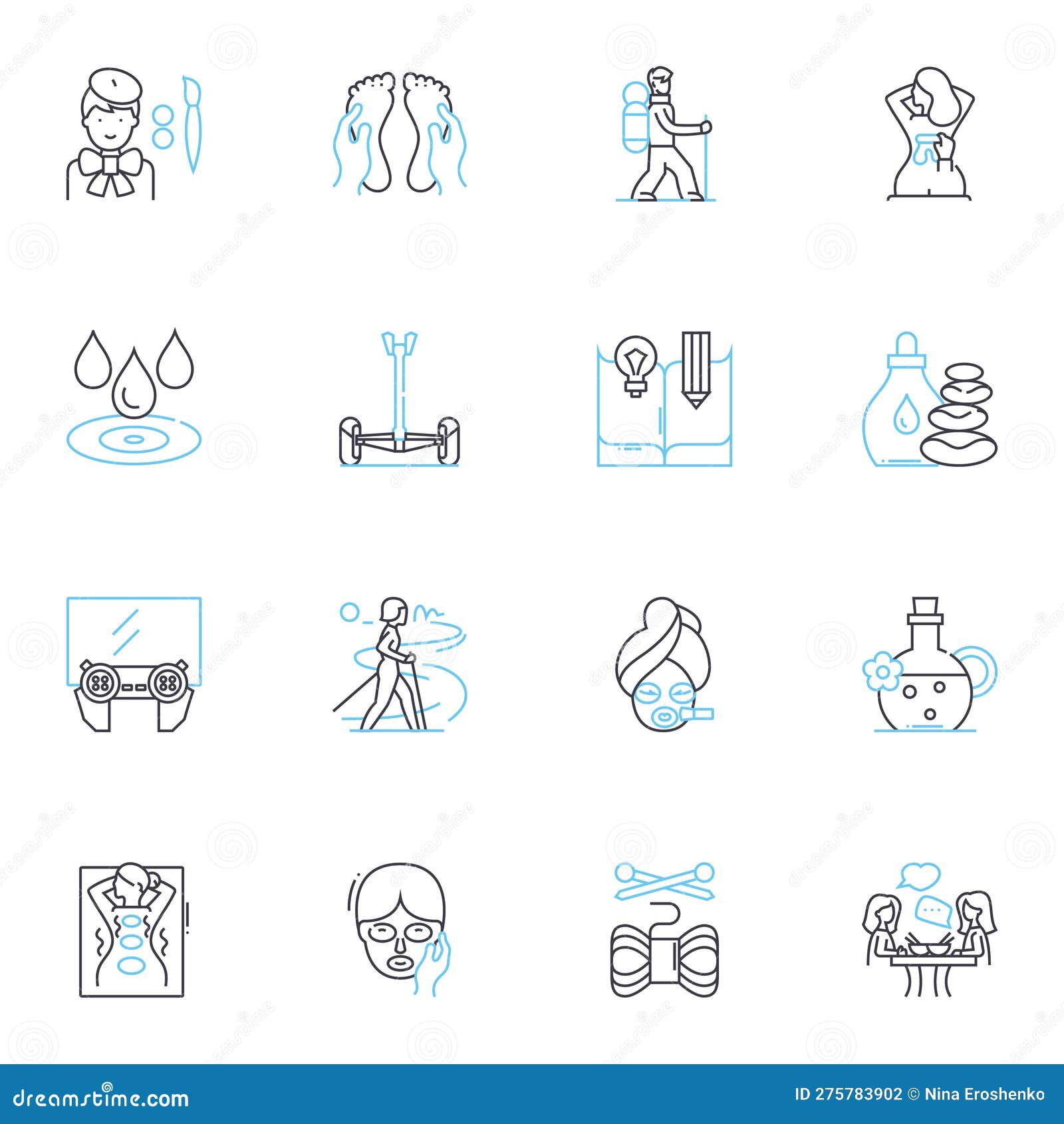 Creative Expression Linear Icons Set. Artistry, Imagination, Creativity ...