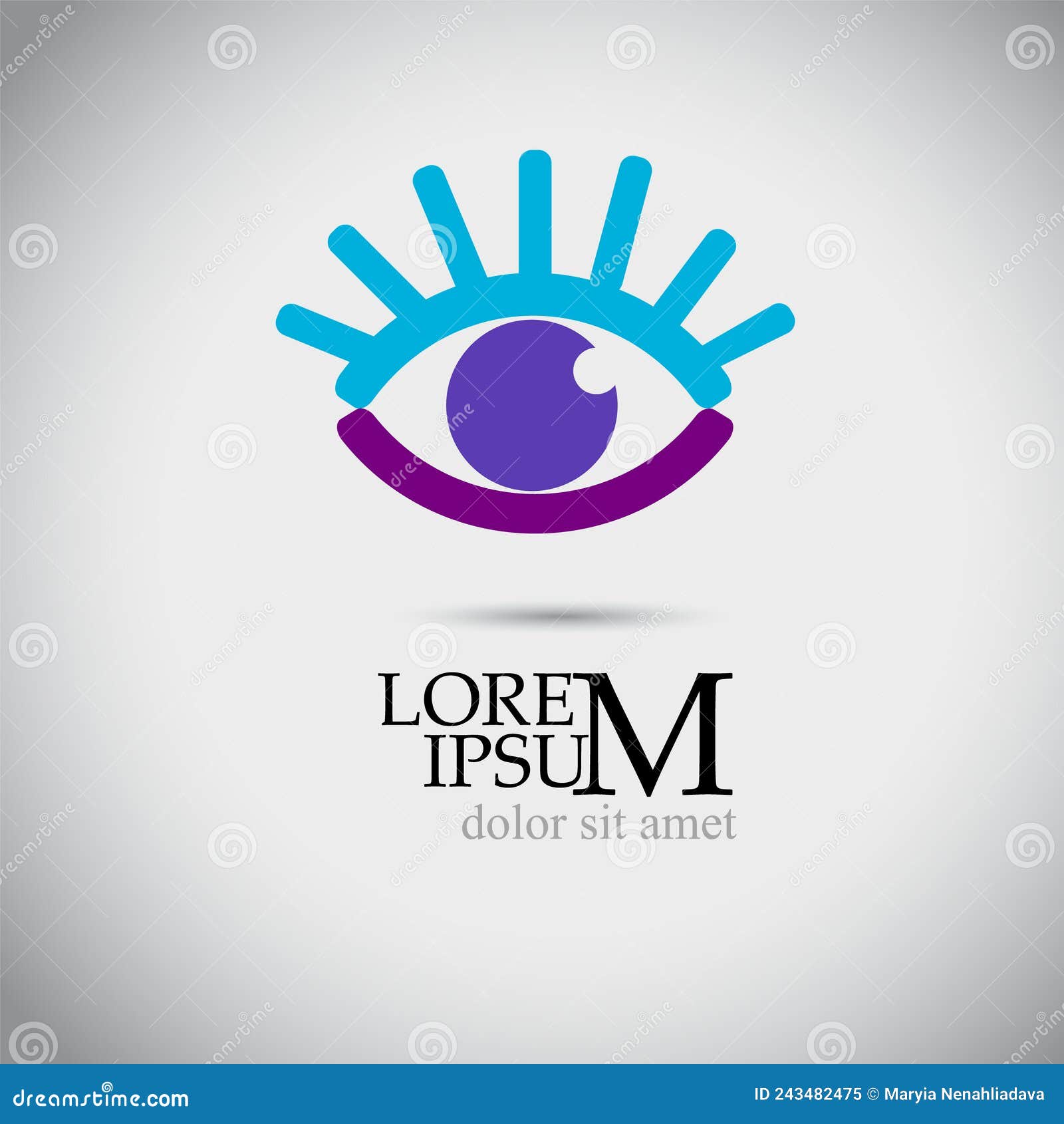 Creative Blue Eye Concept Logo Design Template . Vector Illustration ...