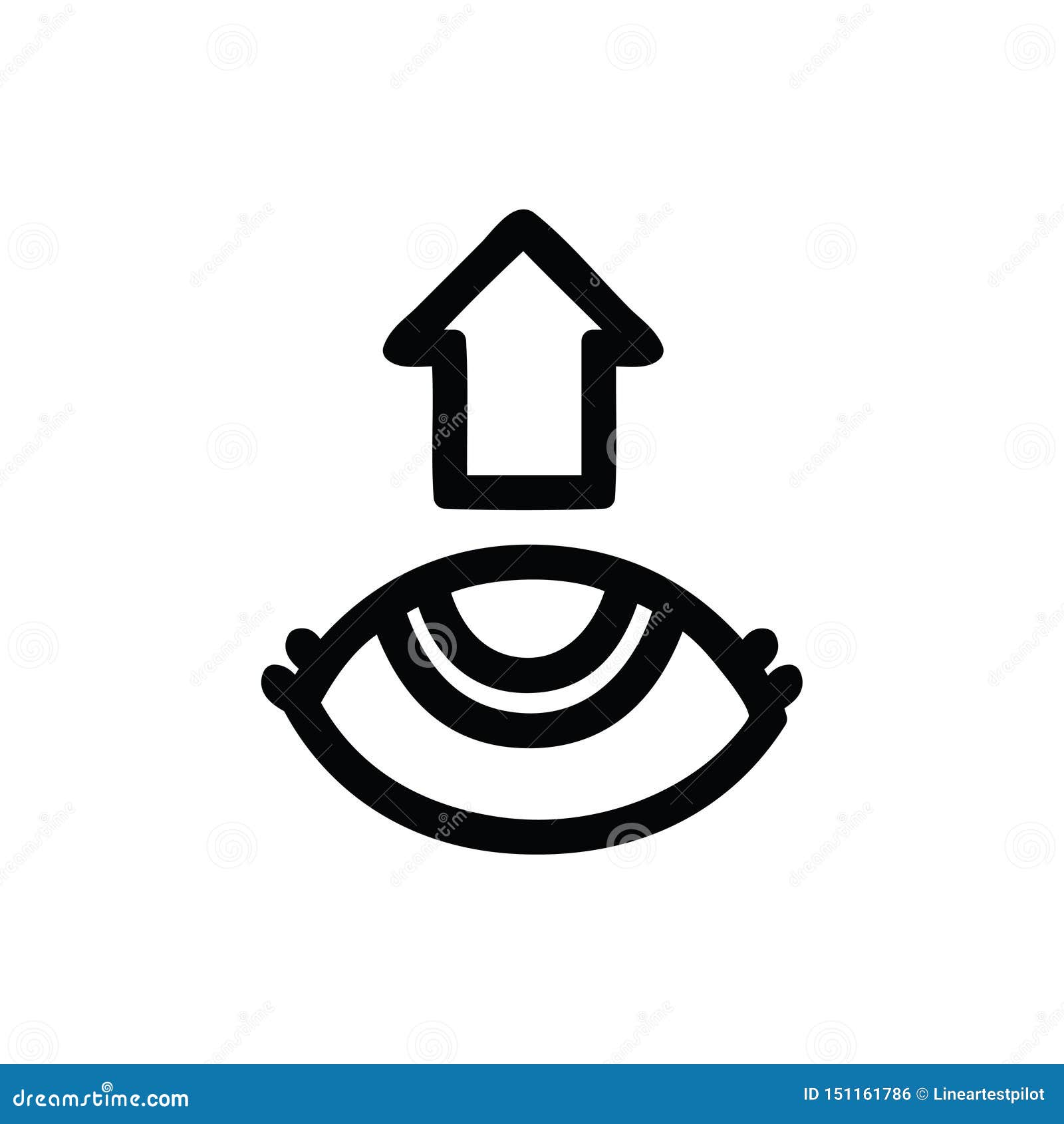 A Creative Eye Looking Up Icon Stock Vector - Illustration of direction ...