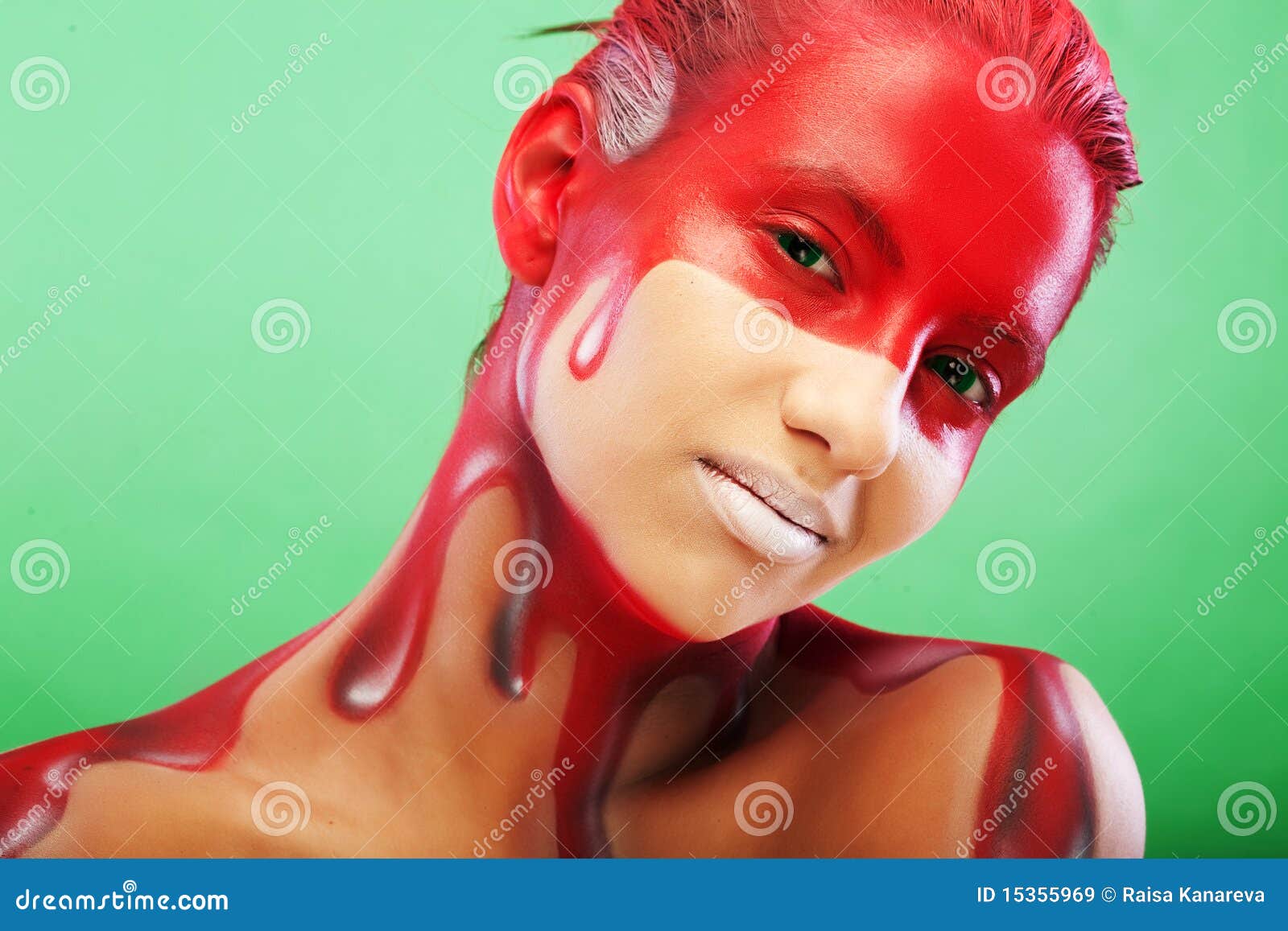 Creative face-art stock image. Image of health, close - 15355969