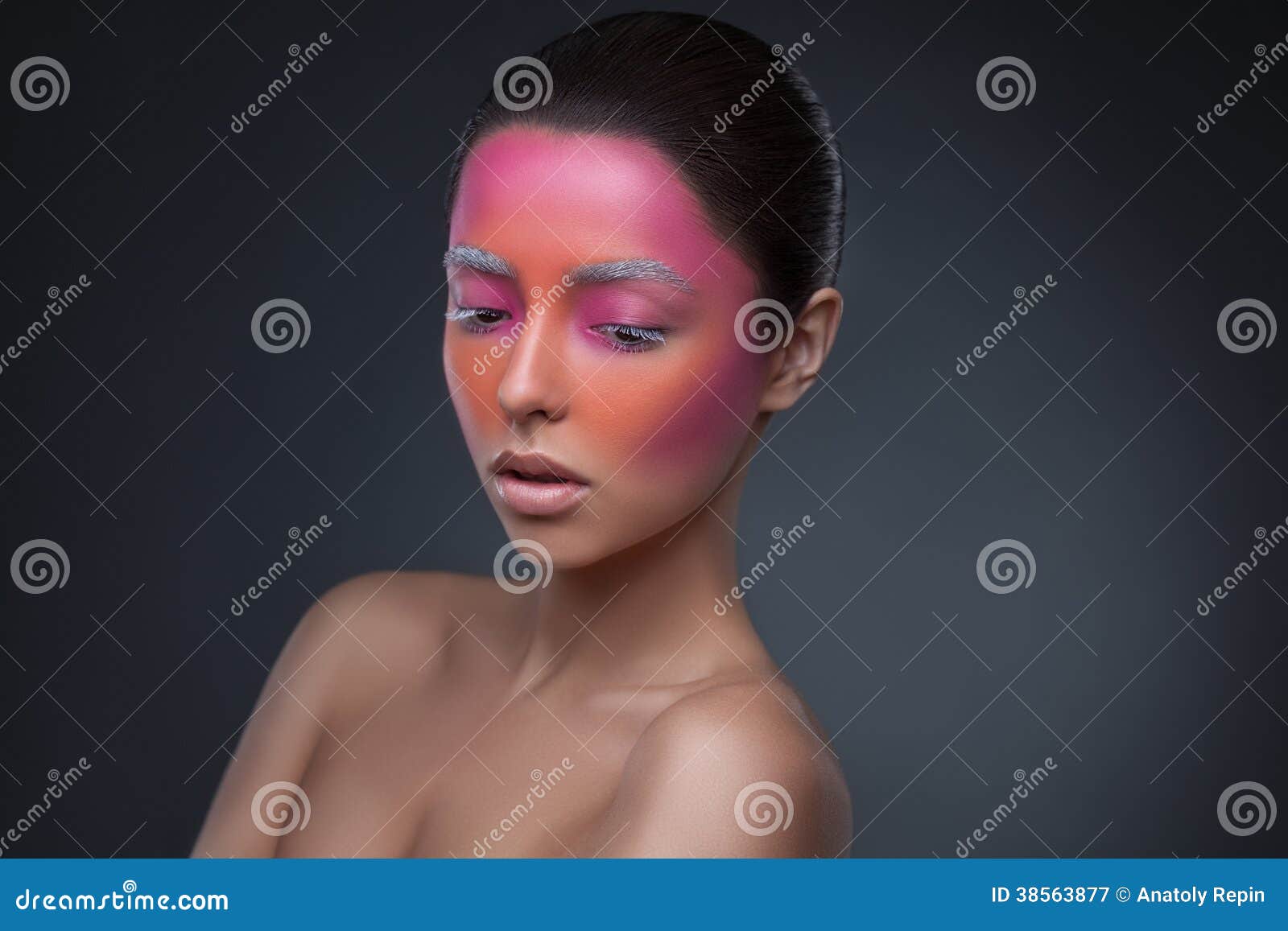 Creative Face Paint Portrait Stock Image - Image of female, beauty ...