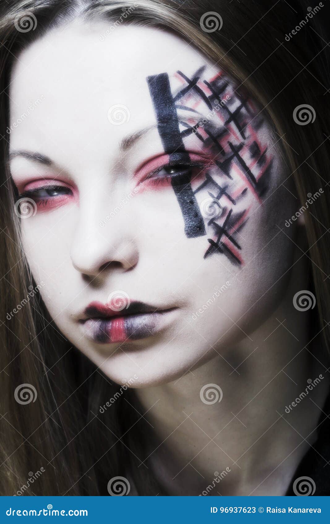 Creative face paint stock image. Image of artificial - 96937623