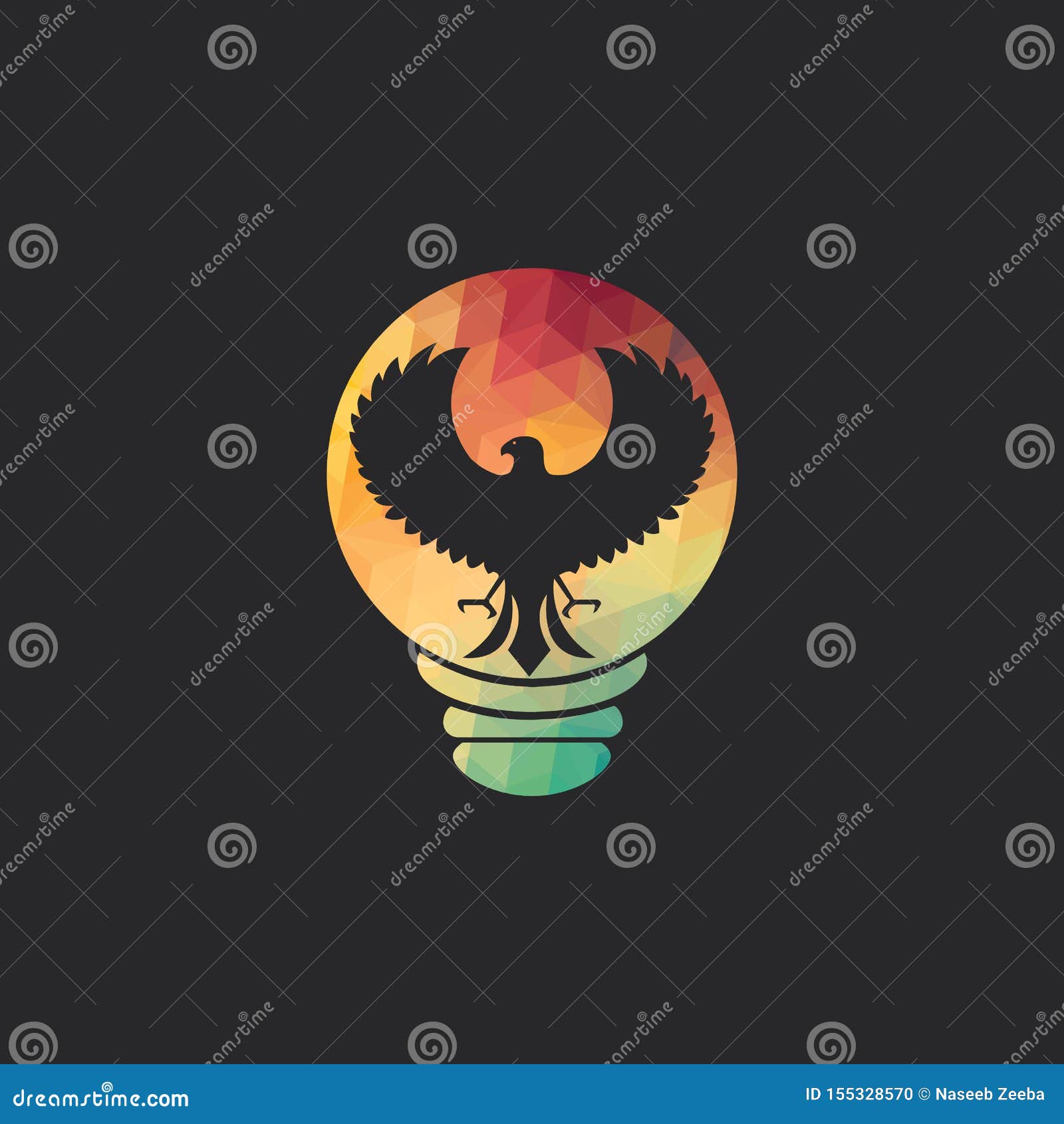 Eagle Light Bulb Logo Design. Stock Vector - Illustration of light ...