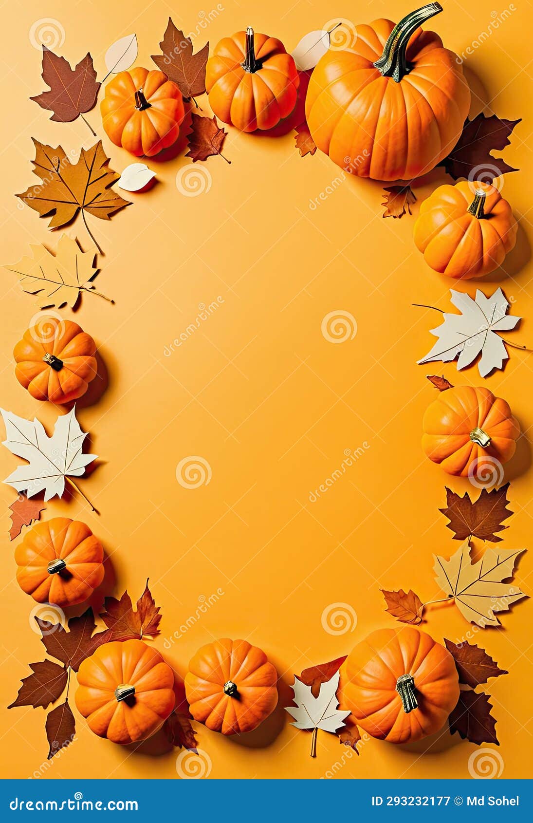 A Creative Fall Collage with Different Shapes and Sizes of Orange ...