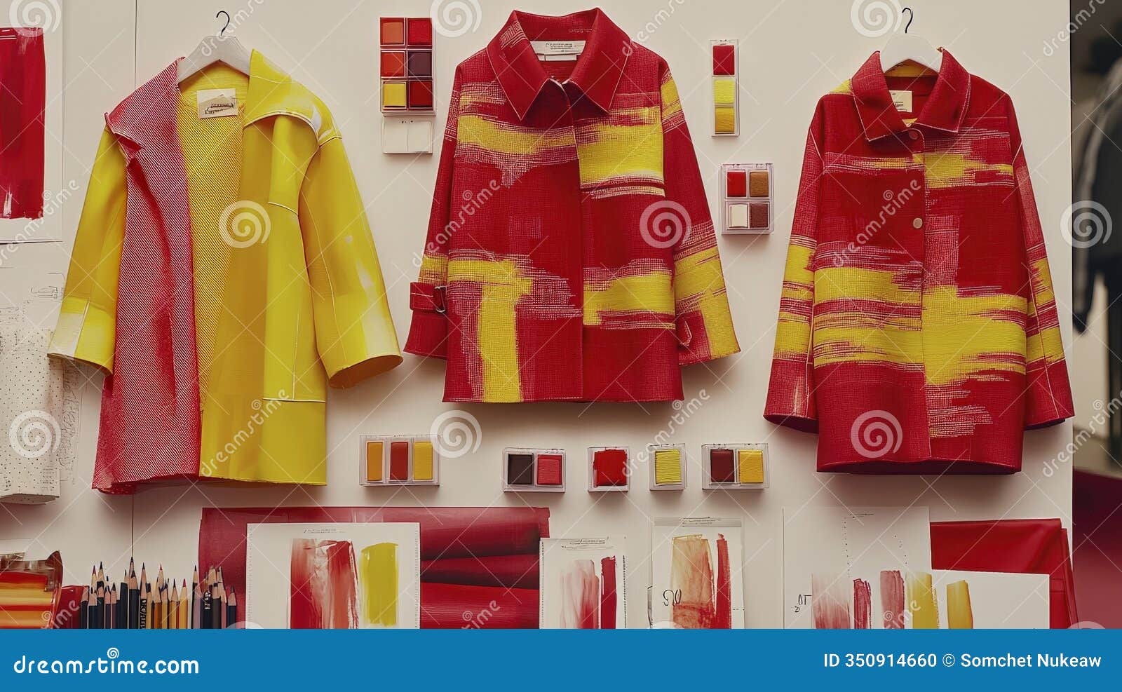 Creative Fashion Design Sketches in an Artistic Studio a Showcase of ...