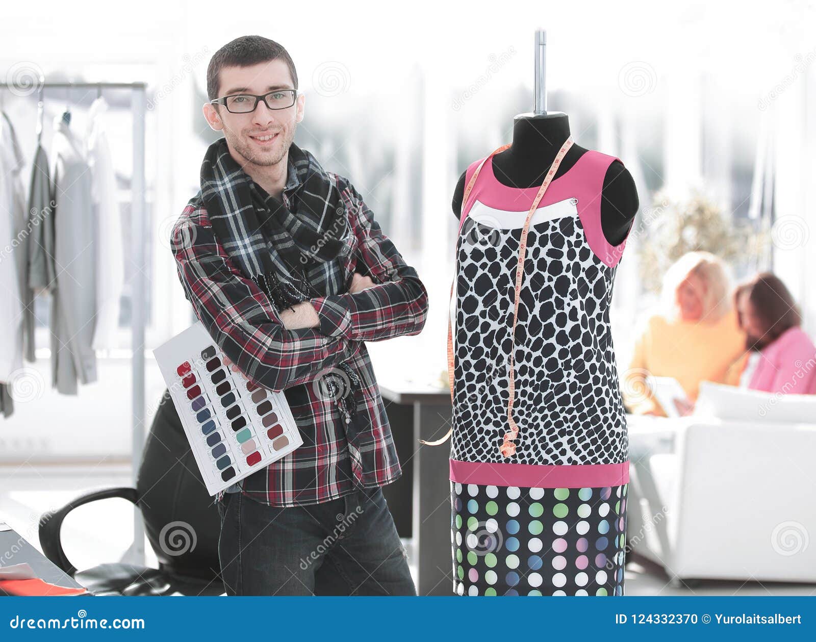 Creative Fashion Designer Standing in His Studio Stock Photo - Image of ...