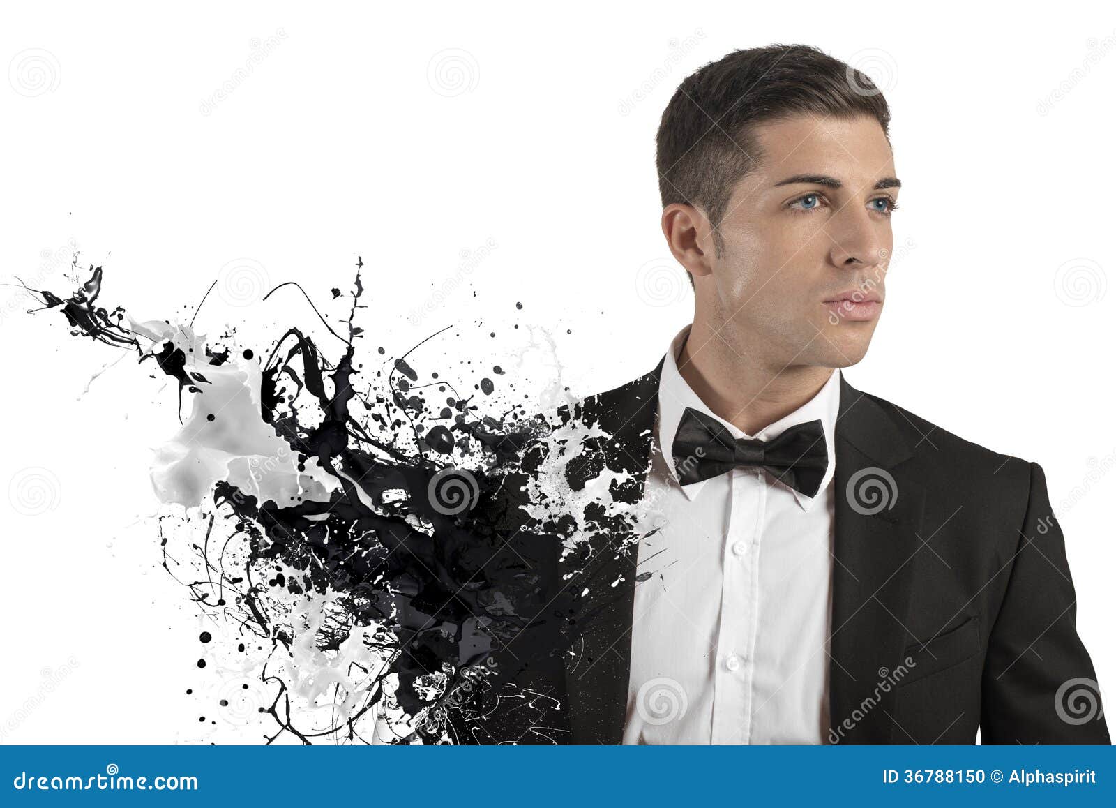 Creative fashion man stock photo. Image of sketch, tuxedo - 36788150