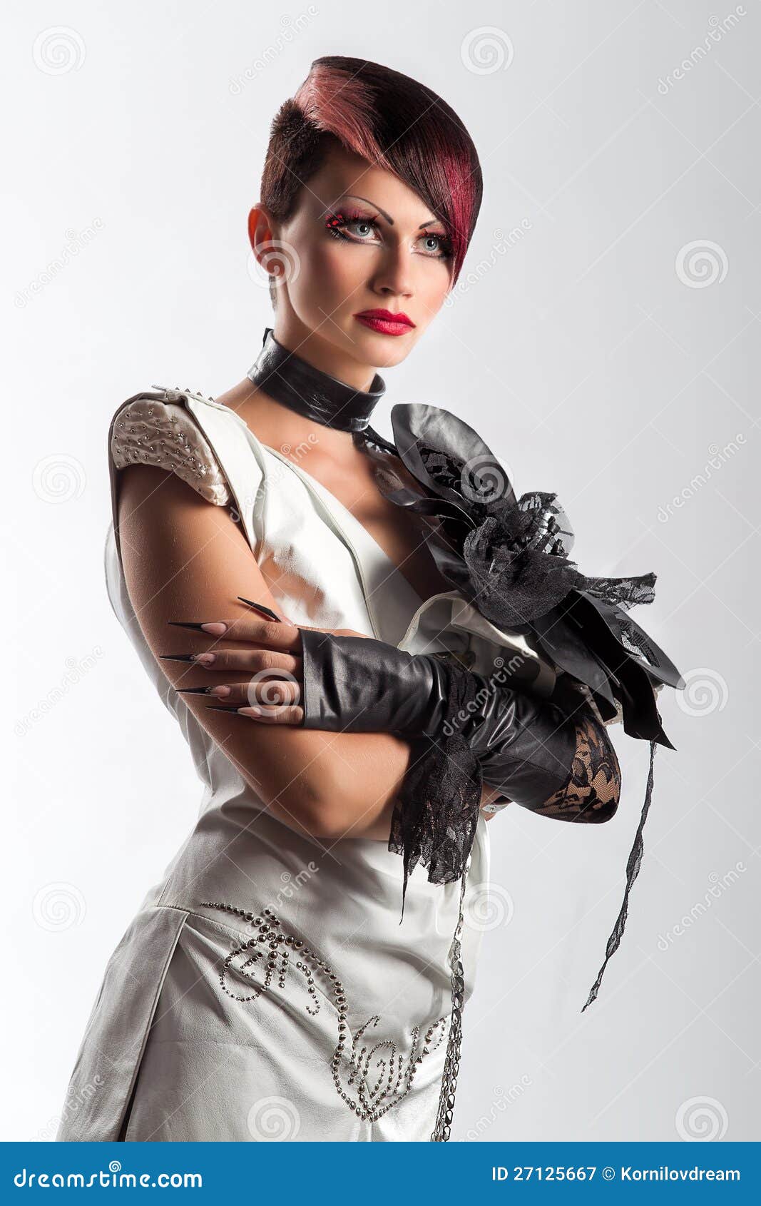 Creative fashion Woman stock image. Image of feather - 27125667