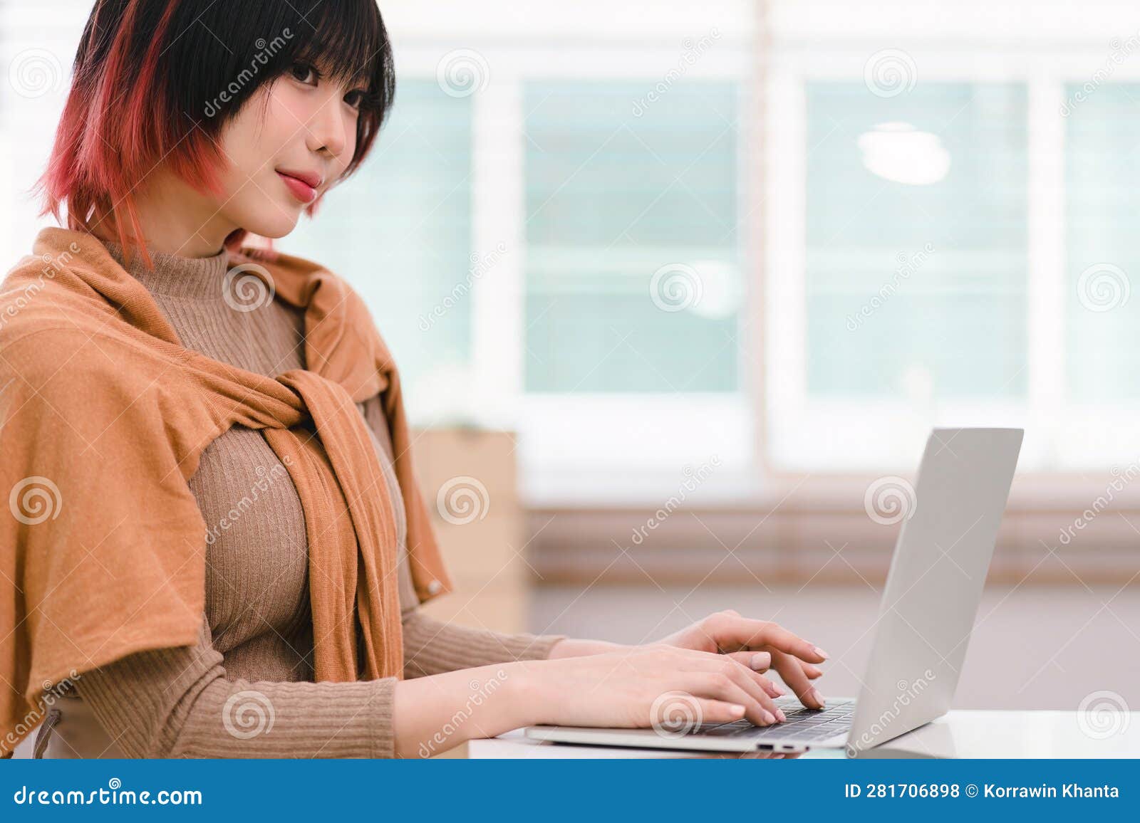 A Creative Female Ux Ui Designer is Concentrating on the Computer ...