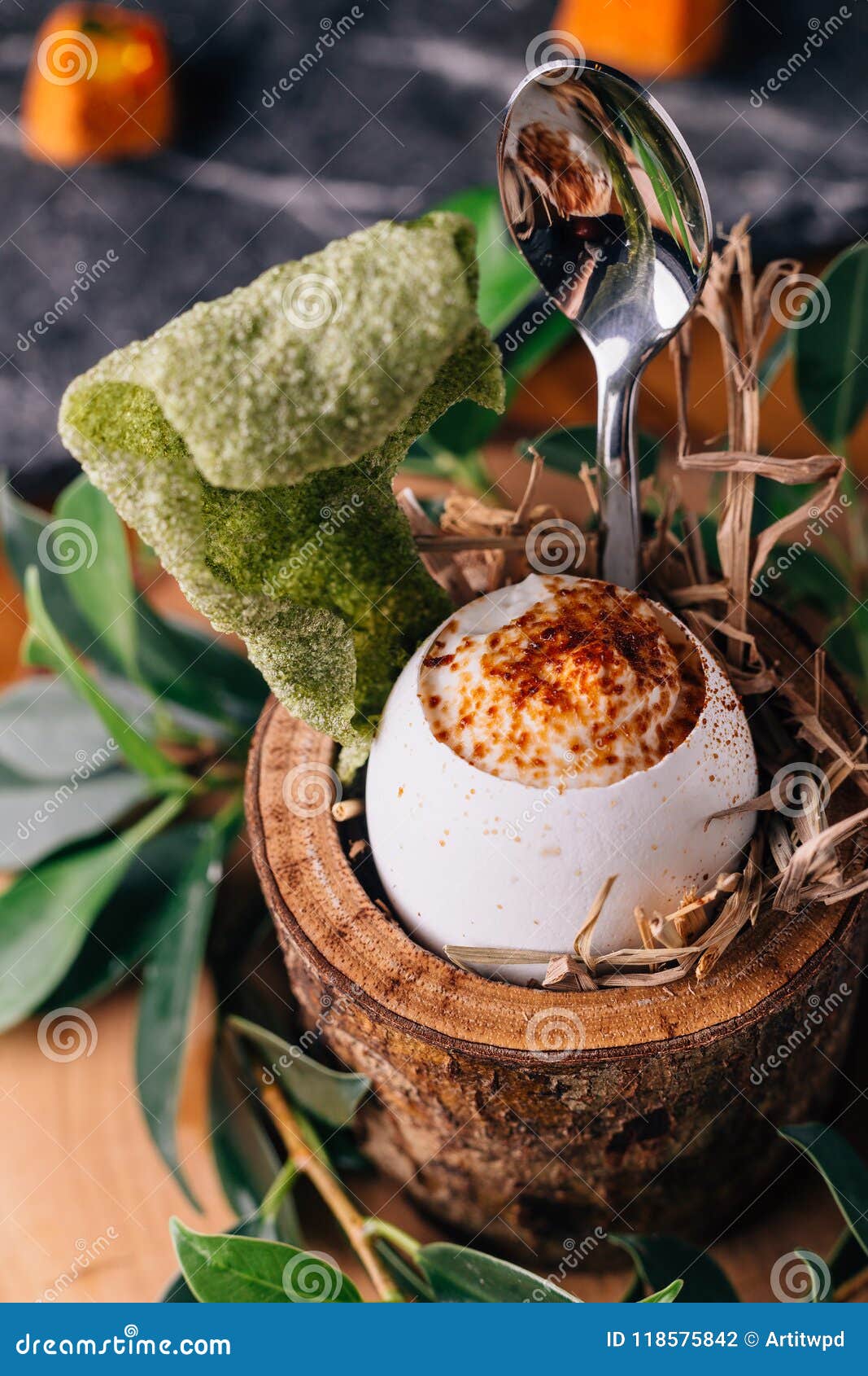 Creative Fine Dinning: Soft-boiled Eggs with Shell Decorated with Small ...