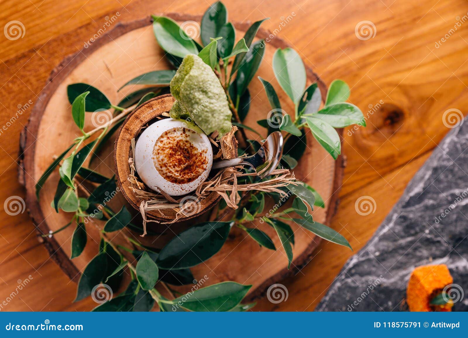 Creative Fine Dinning: Soft-boiled Eggs with Shell Decorated with Small ...