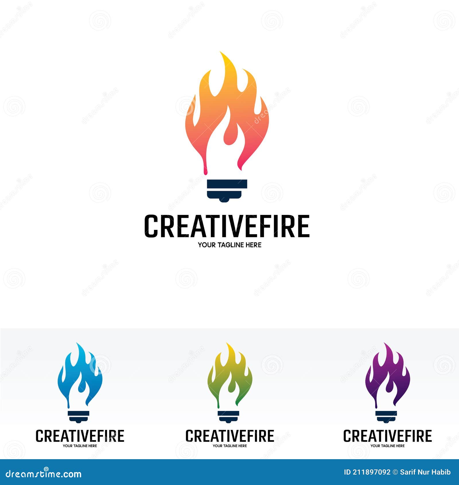 Creative Fire Logo Design Template Stock Vector - Illustration of ...