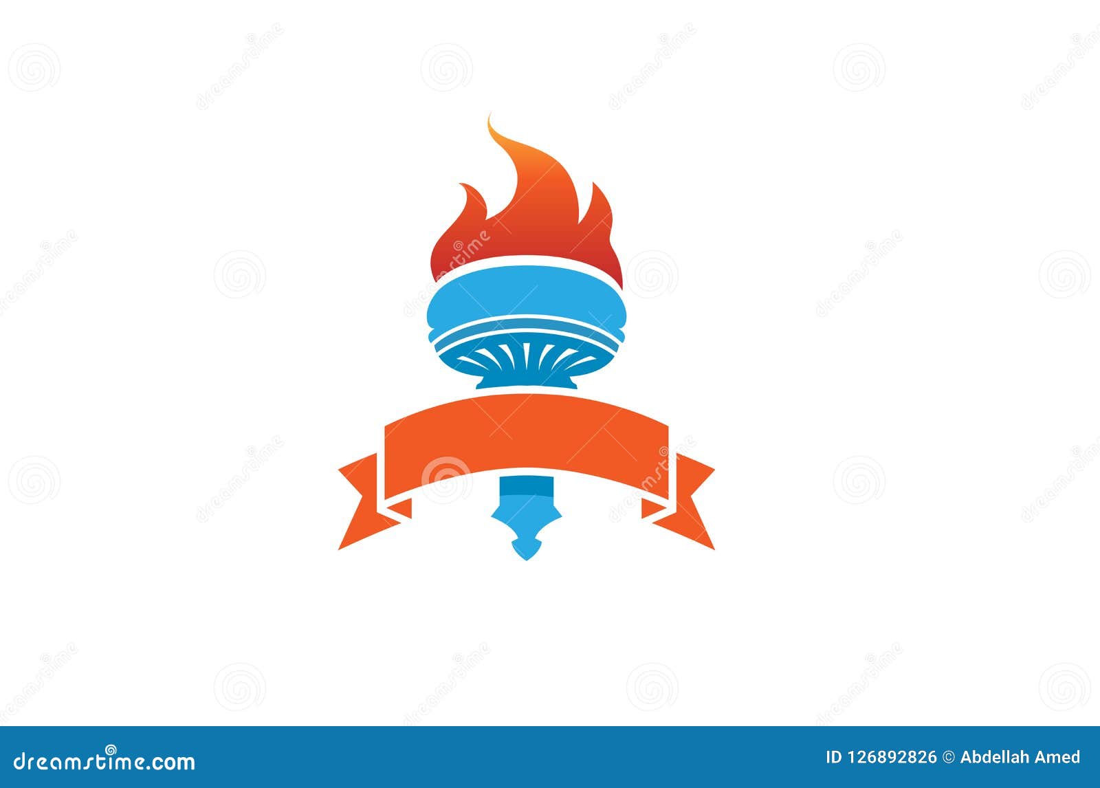 Creative Fire Ribbon Logo stock vector. Illustration of ceremony ...