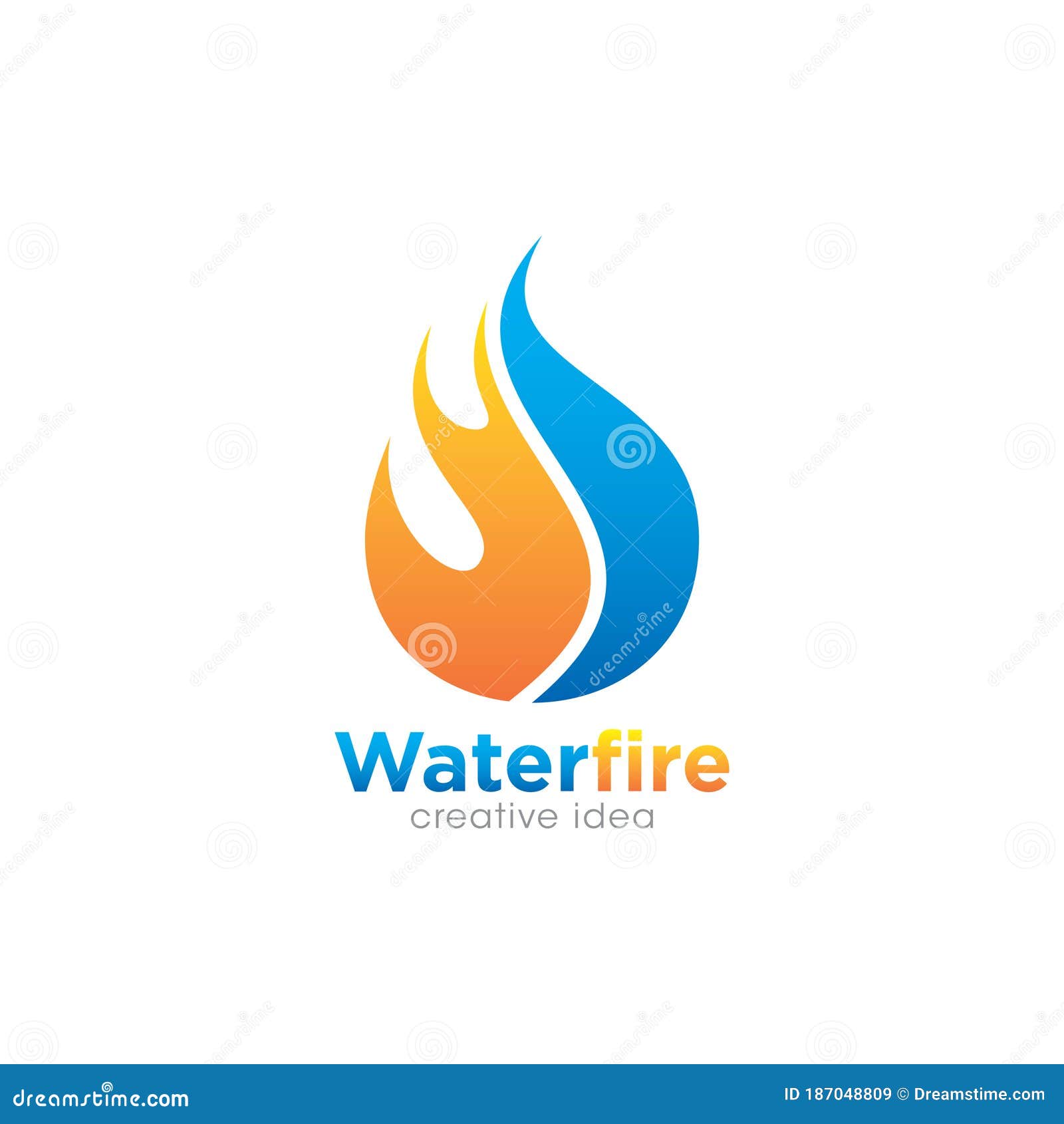 Creative Fire and Water Concept Logo Design Template Stock Vector ...