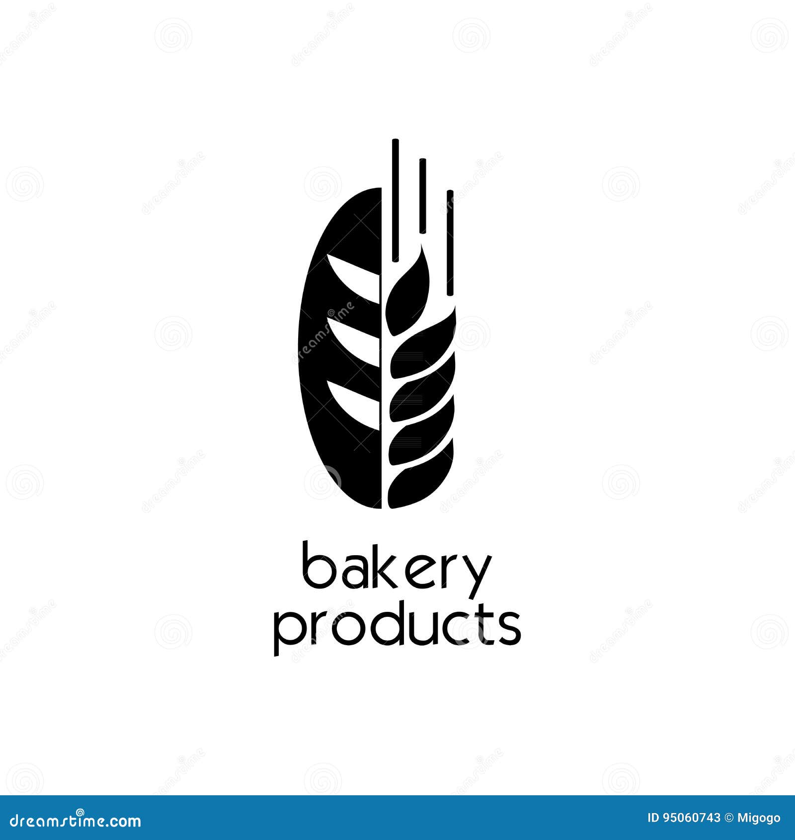 Creative Flat Bread Bakery Icon Design . Simple Sign or Symbol Stock Vector - Illustration of ...