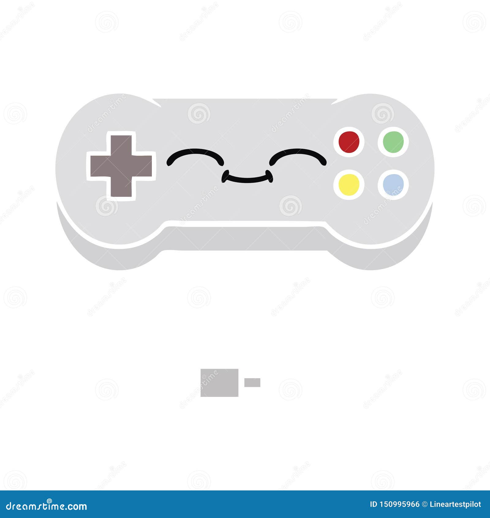 A Creative Flat Color Retro Cartoon Game Controller Stock Vector ...