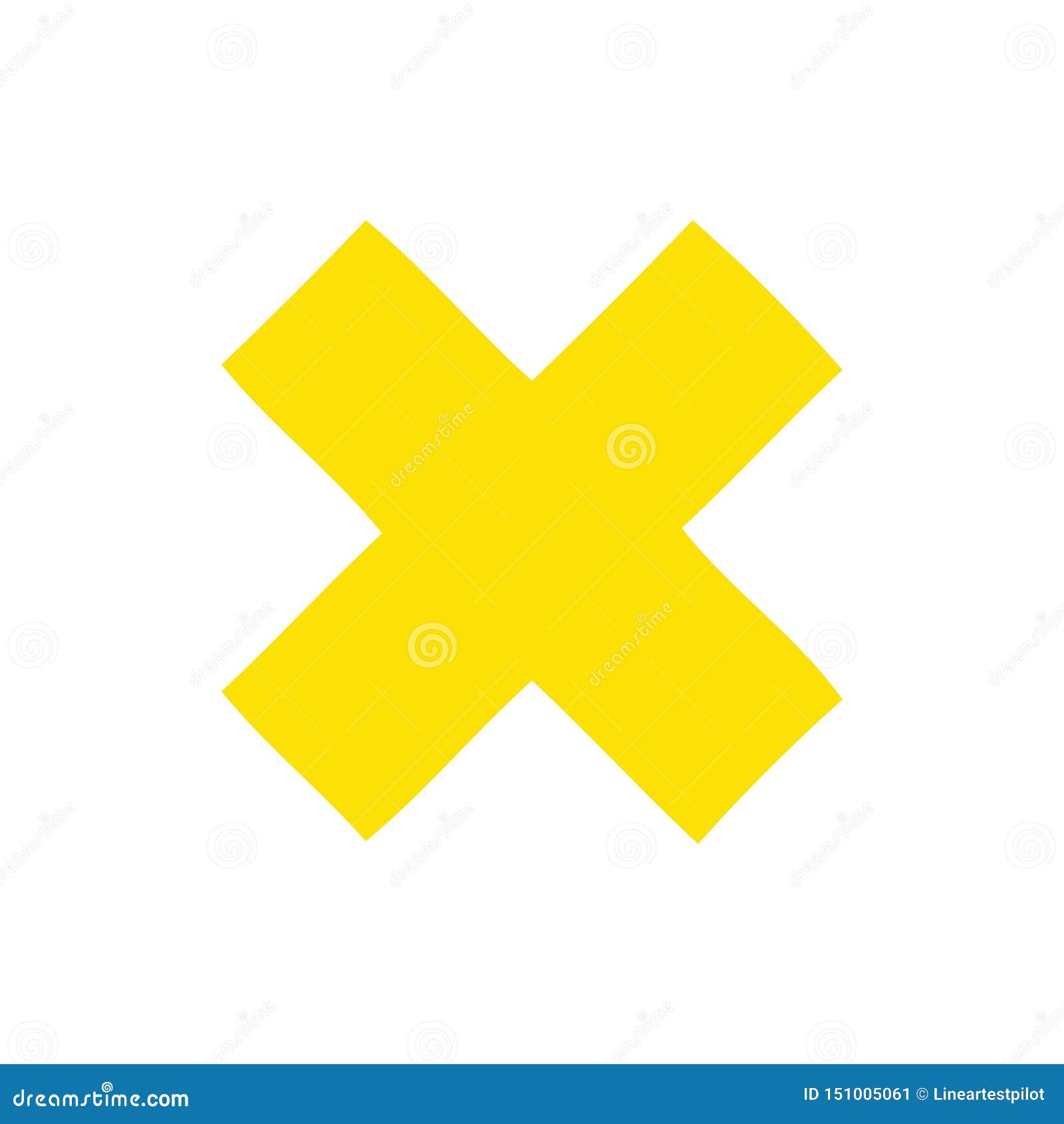 A Creative Flat Color Retro Cartoon Multiplication Symbol Stock Vector ...