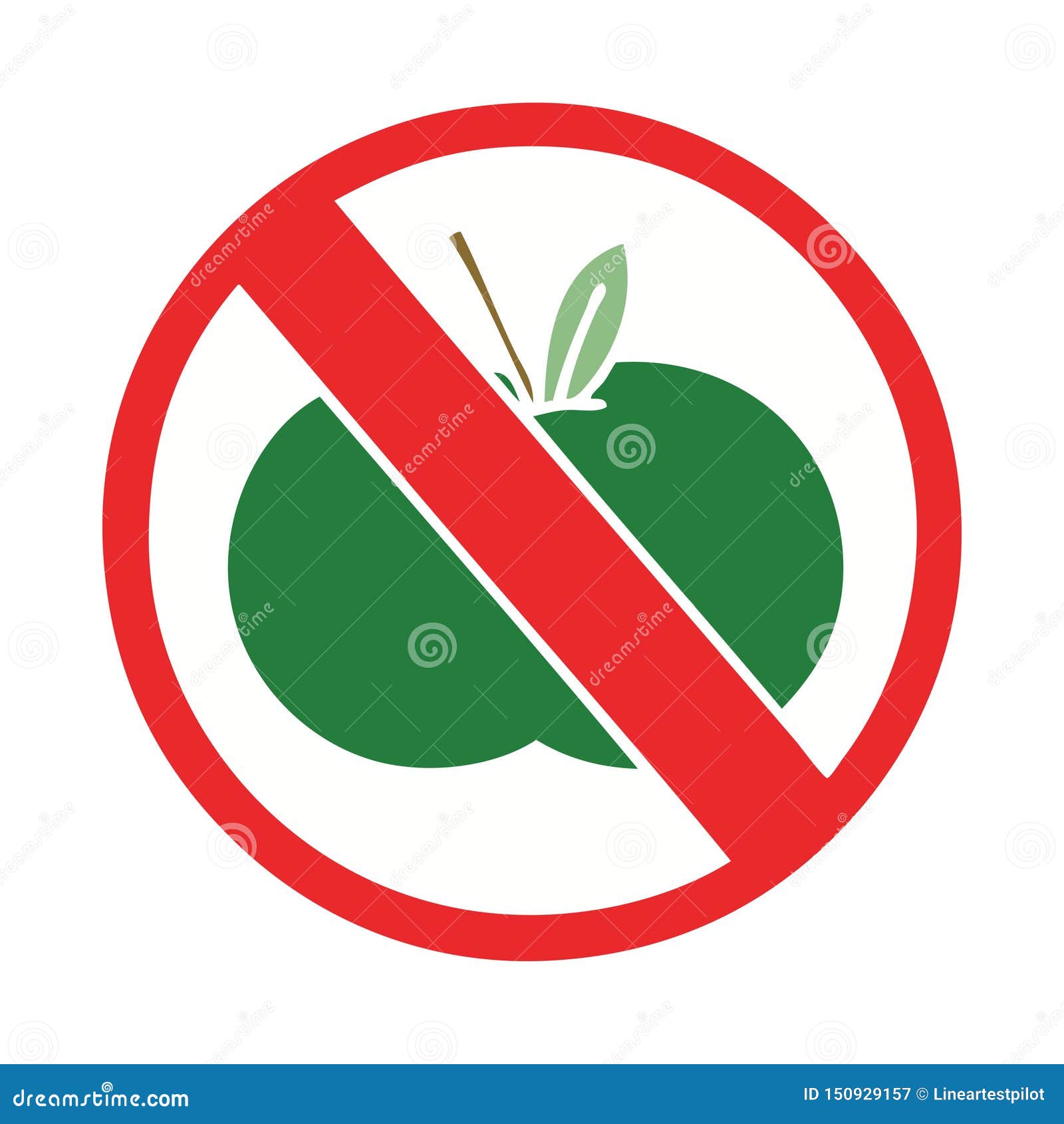 A Creative Flat Color Retro Cartoon No Fruit Allowed Sign Stock Vector ...