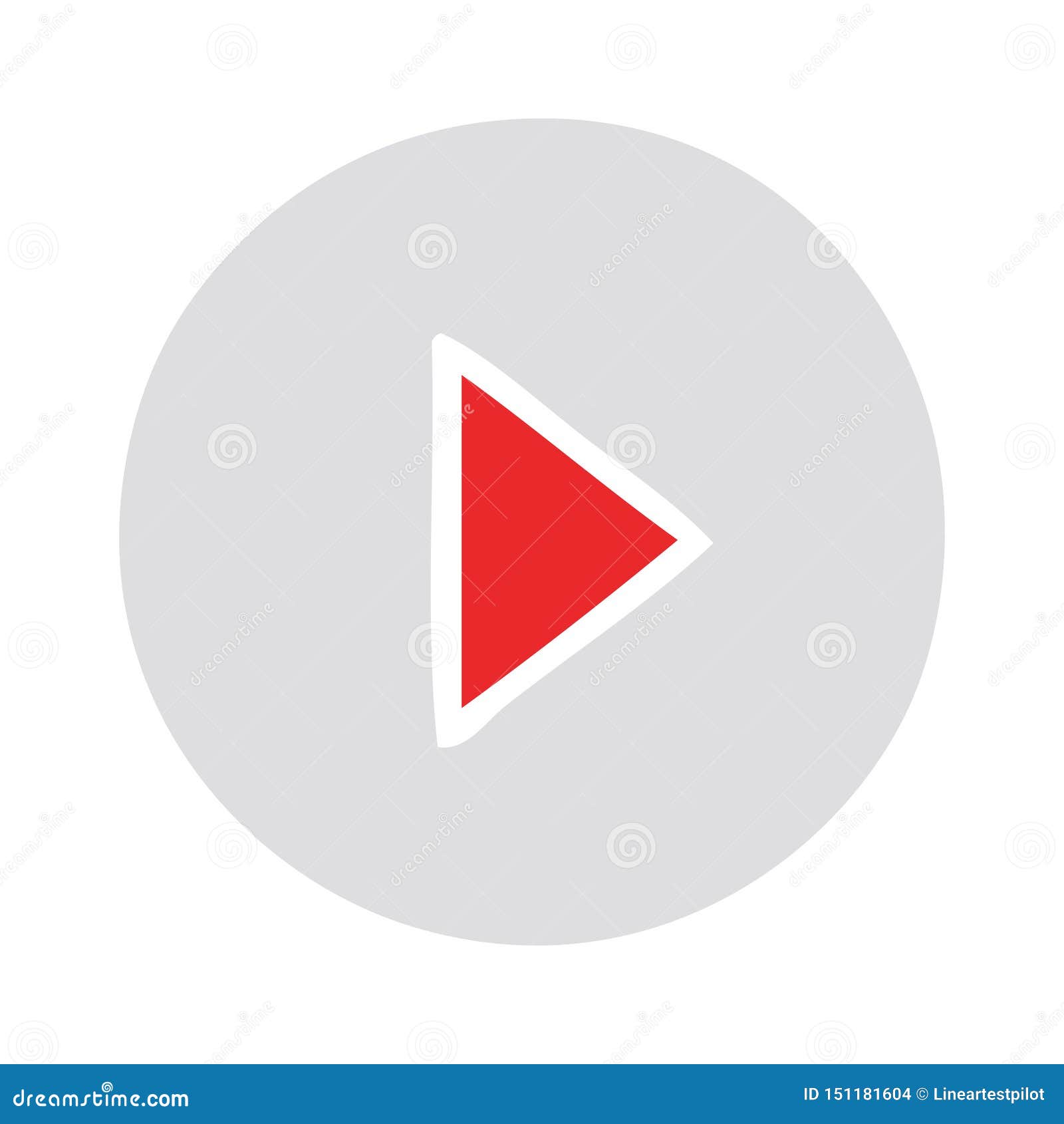 A Creative Flat Color Retro Cartoon Play Button Stock Vector ...