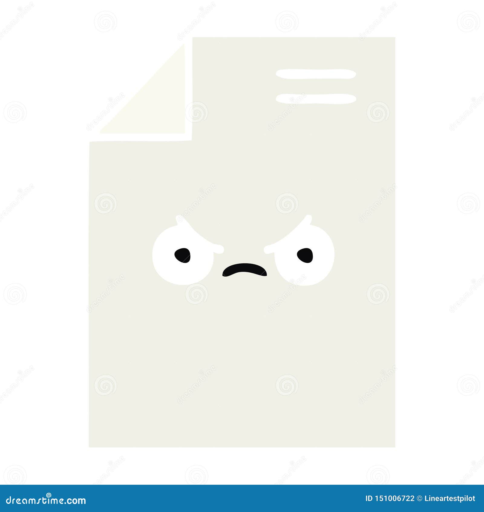 A Creative Flat Color Retro Cartoon Sheet of Paper Stock Vector ...