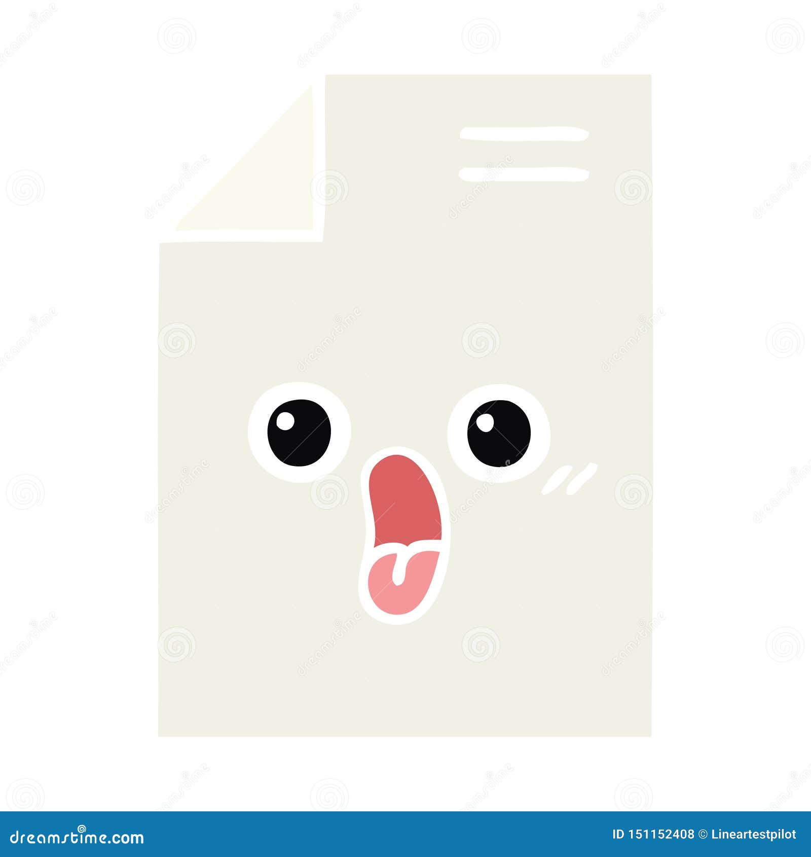 A Creative Flat Color Retro Cartoon Sheet of Paper Stock Vector ...