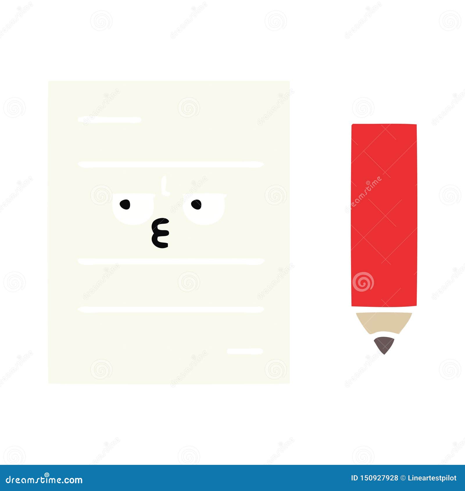 A Creative Flat Color Retro Cartoon Test Paper Stock Vector ...