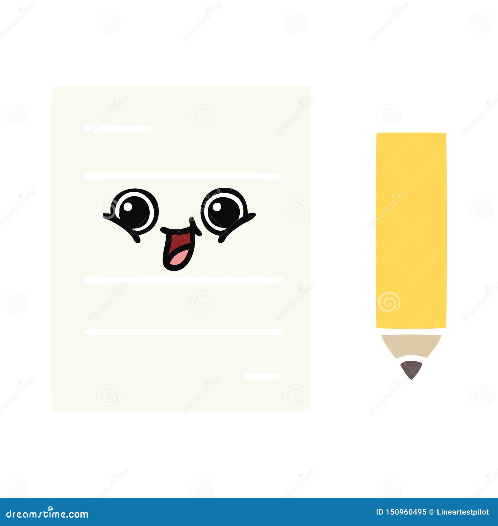 A Creative Flat Color Retro Cartoon Test Paper Stock Vector ...