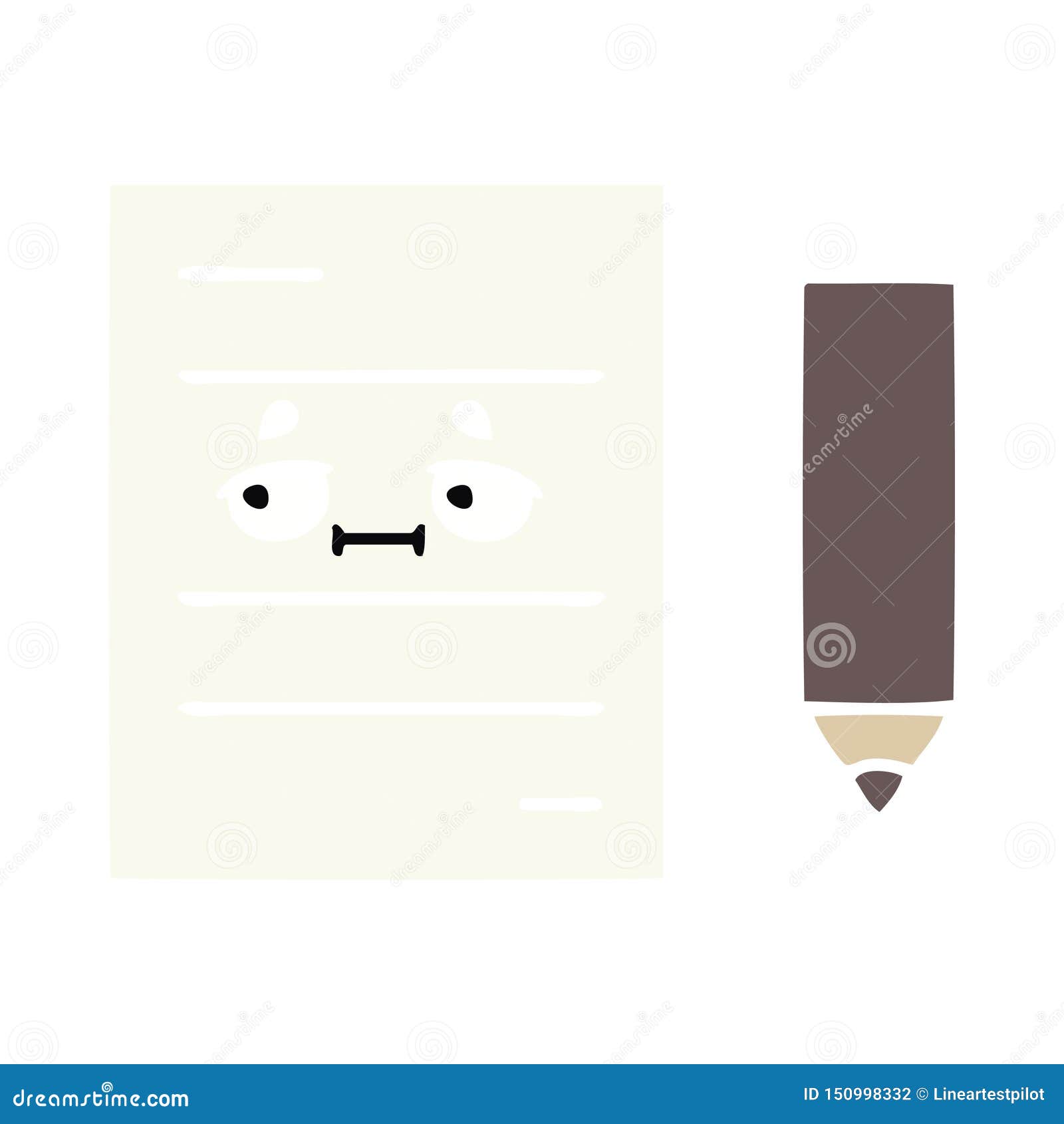 A Creative Flat Color Retro Cartoon Test Paper Stock Vector ...