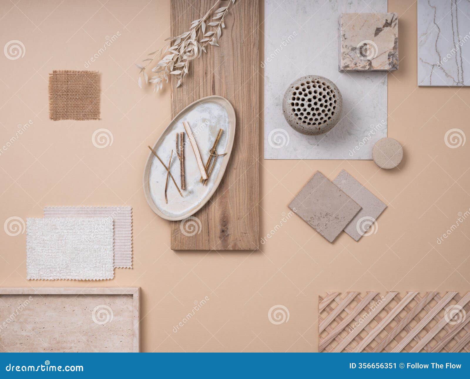 Creative Flat Lay Composition with Textile and Paint Samples, Panels ...