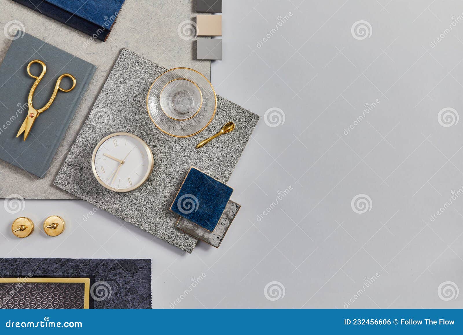 Creative Flat Lay Design of Stylish Beige Architect Moodboard ...