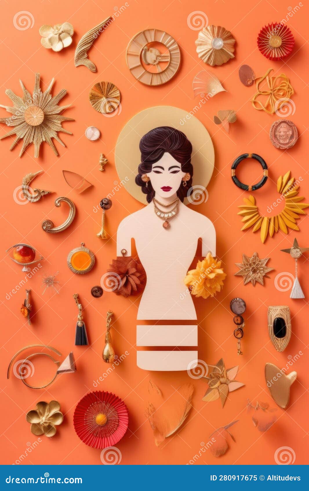 Creative Flat Lay of Female Empowerment Symbols Stock Illustration ...