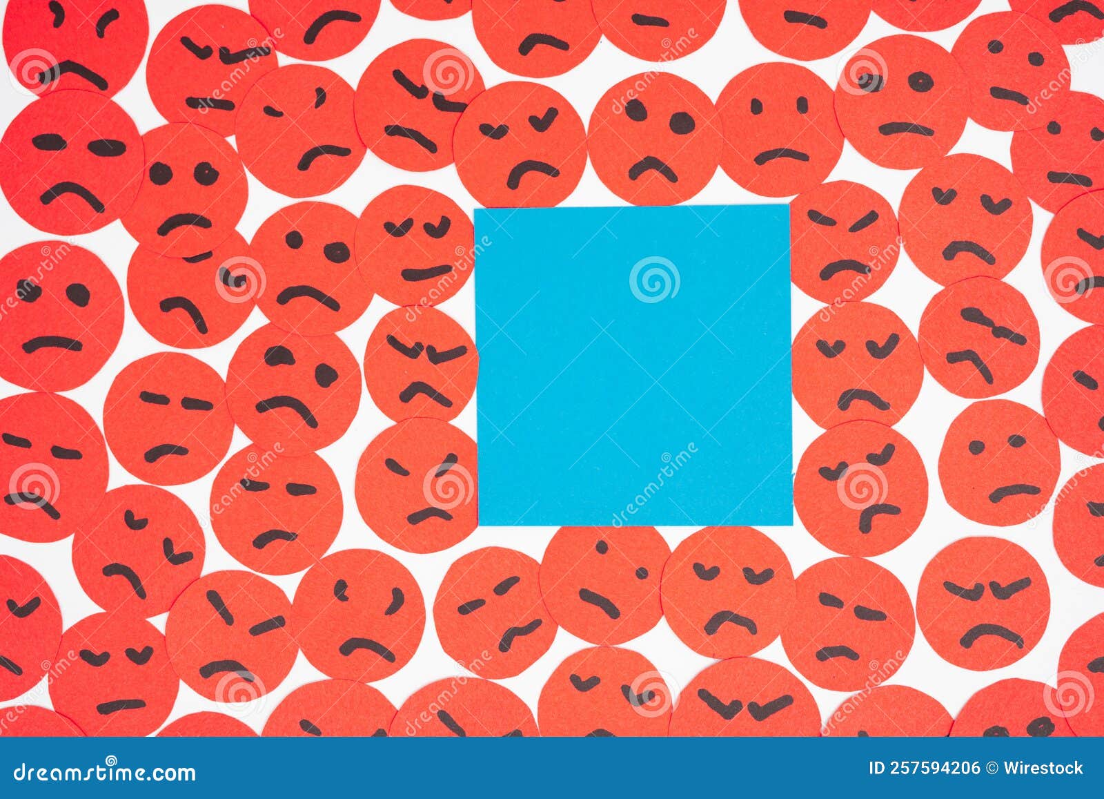 Creative Flat Lay Layout Made of Paper Faces and Sticker about Being ...