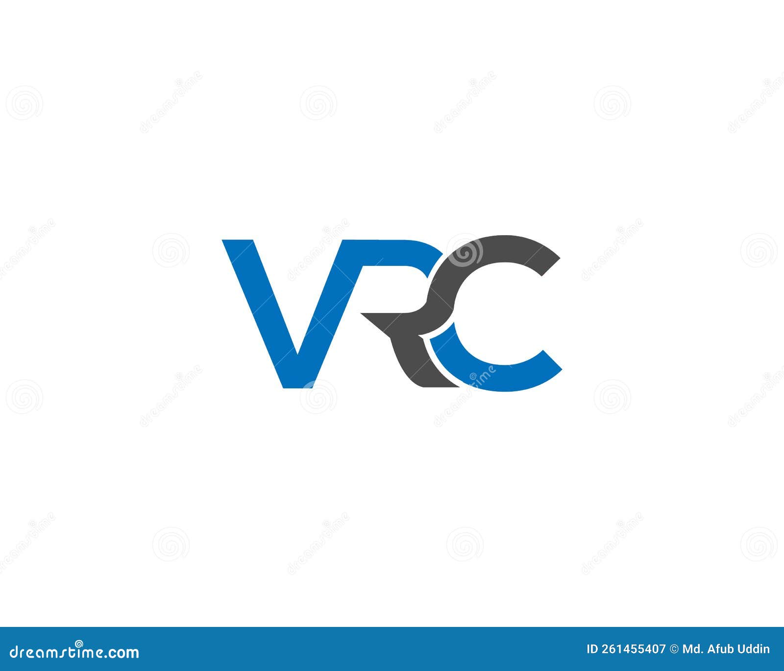 Creative Flat Letter VRC Logo Icon Design Stock Vector - Illustration ...