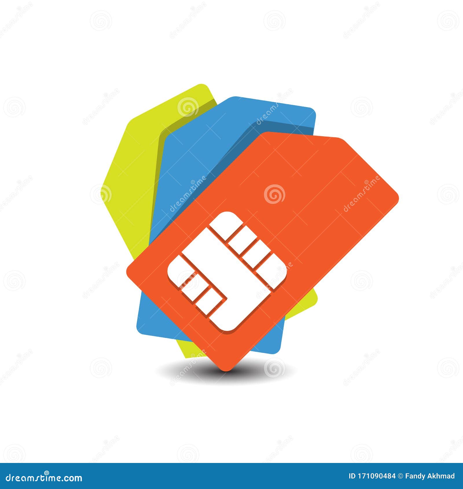 Creative Flat Mode Phone Sim Card Logo Icon Vector Illustration Stock ...