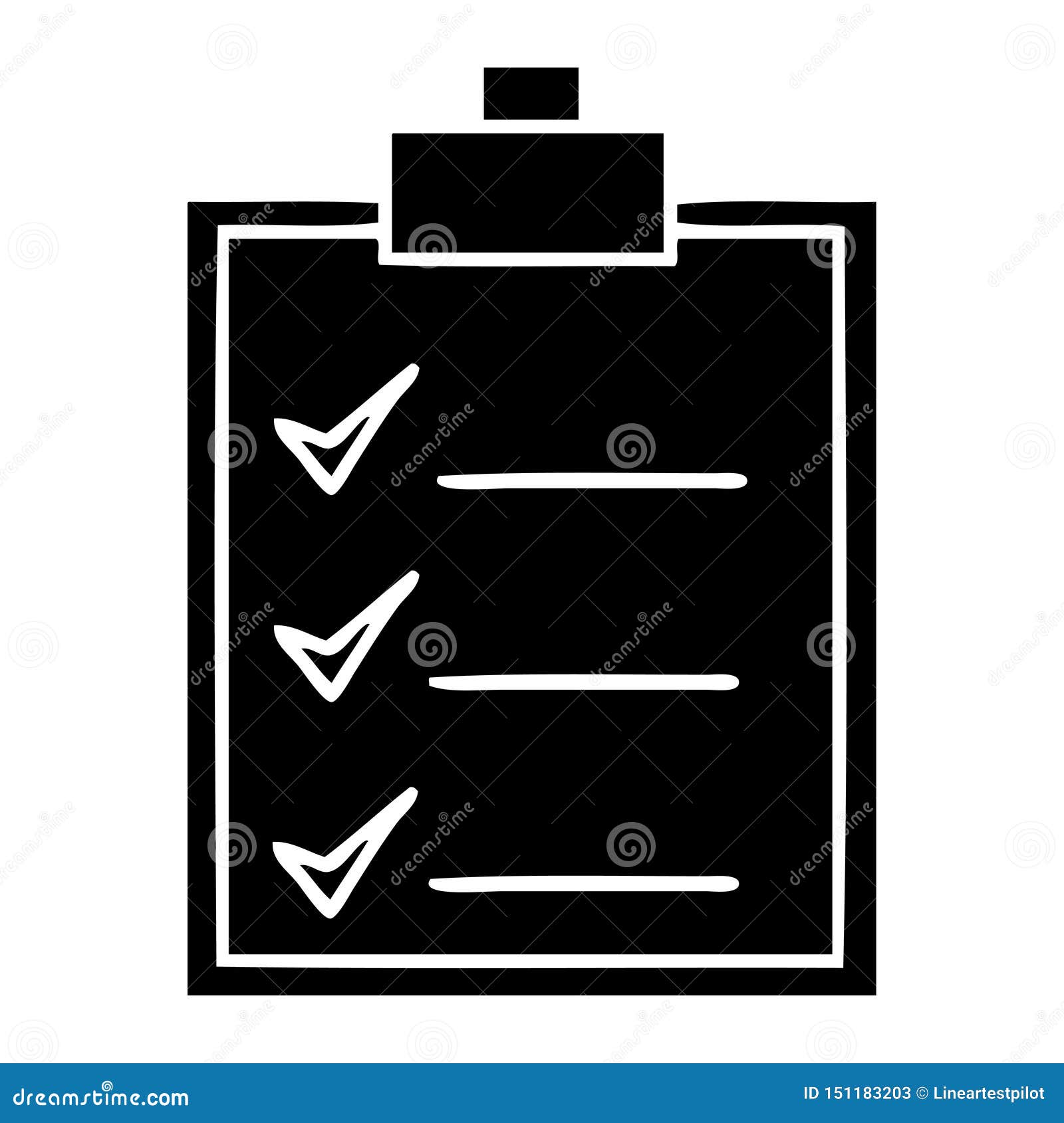 A Creative Flat Symbol Check List Stock Vector - Illustration of cute ...