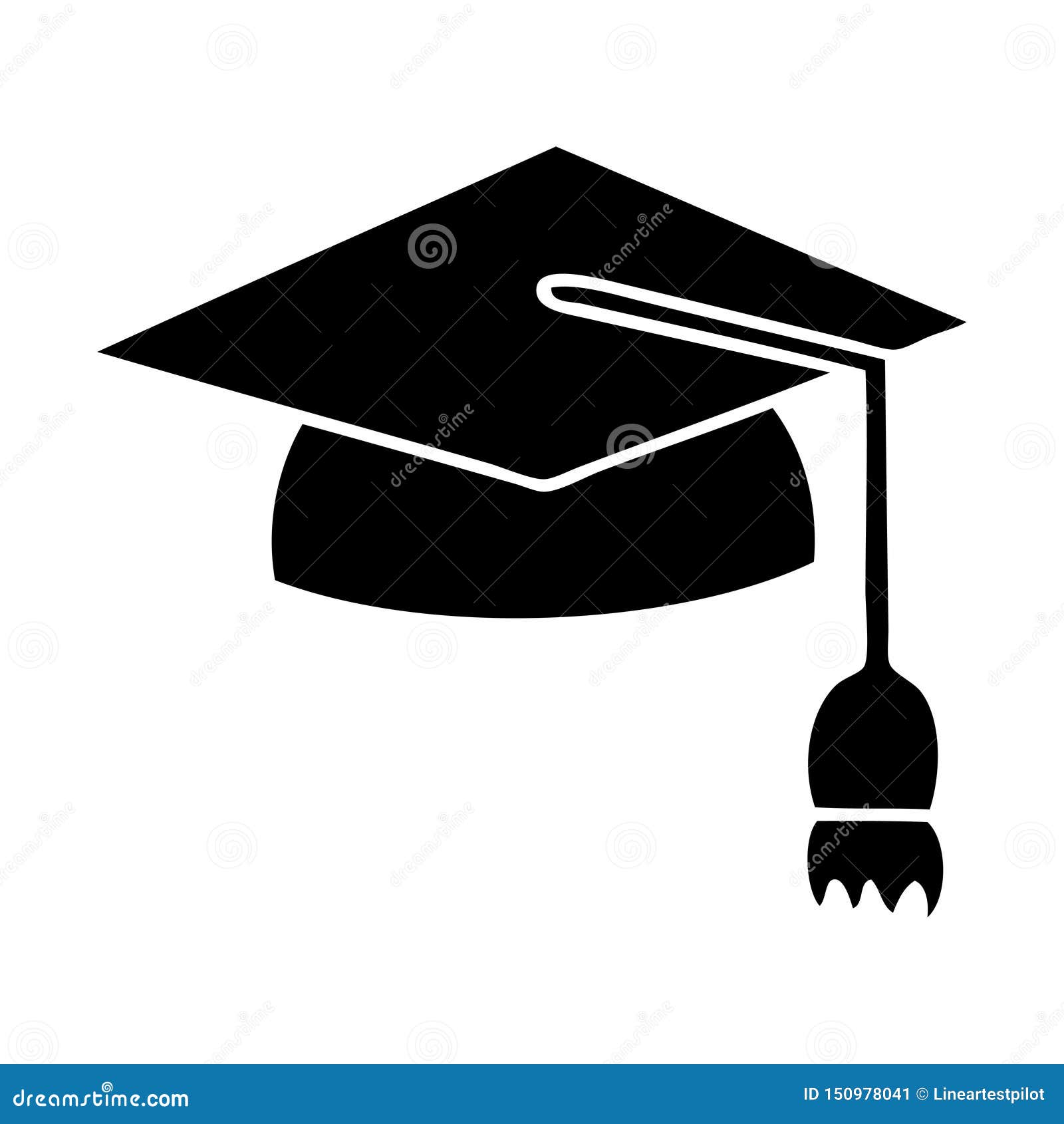 A Creative Flat Symbol Graduation Cap Stock Vector - Illustration of ...