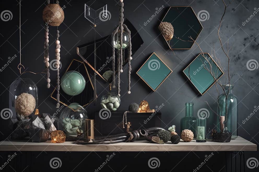 Creative Floating Display of Accessories, with Different Textures and ...