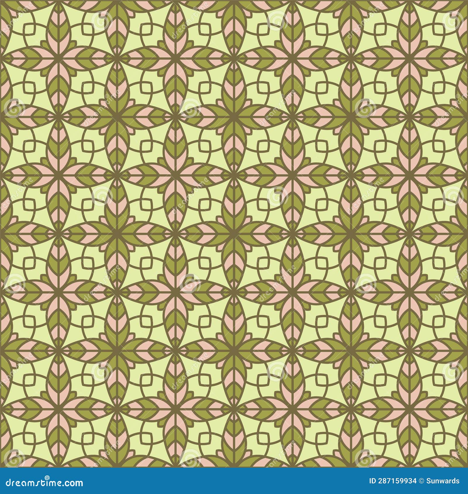 Creative Floral Geometry Seamless Vector Tile Pattern. Abstract Flower ...