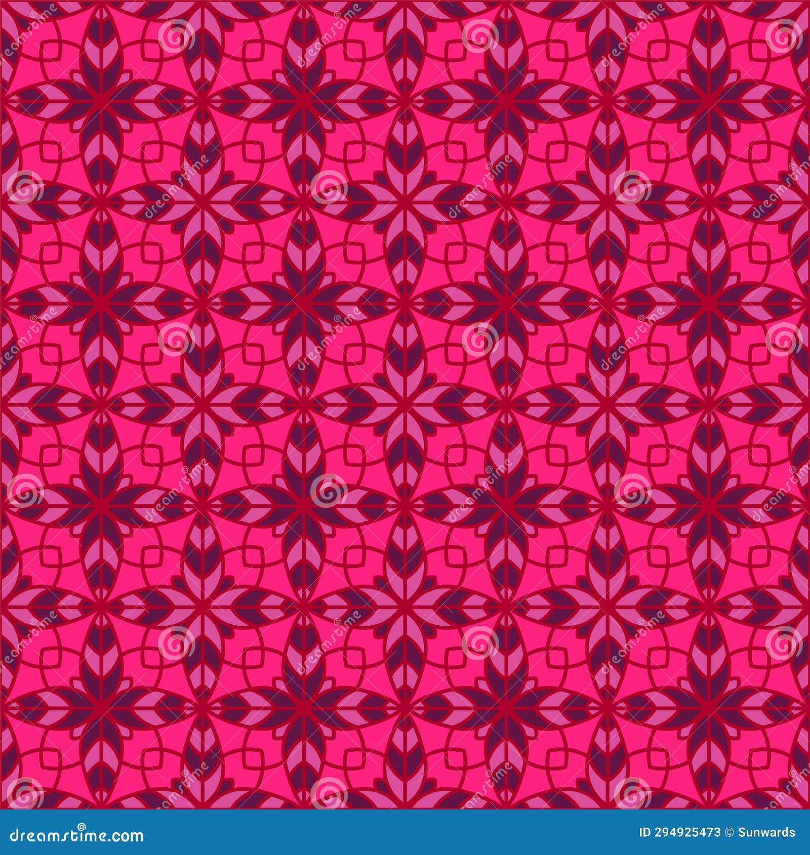 Creative Floral Geometry Seamless Vector Tile Pattern. Abstract Flower ...