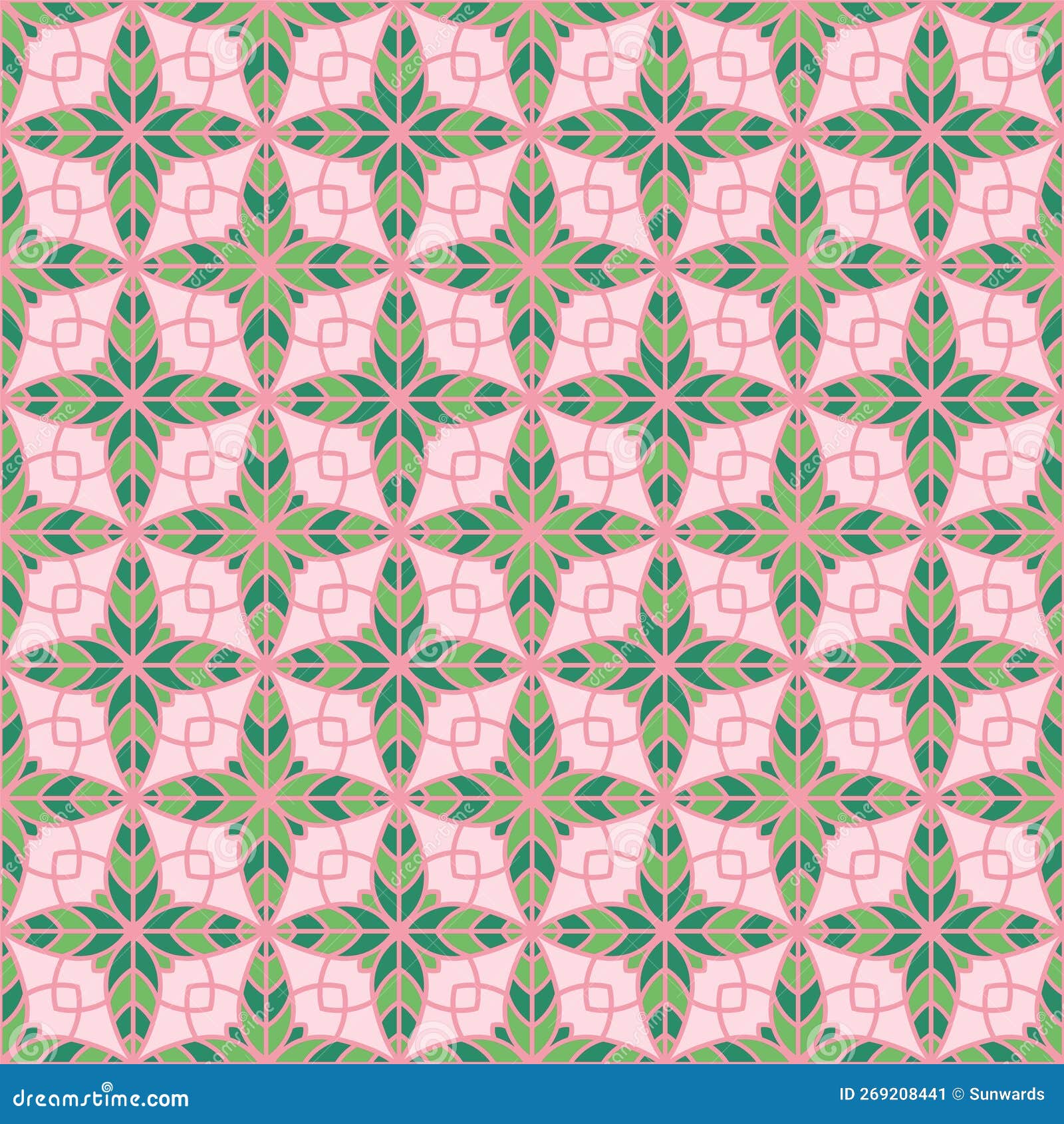 Creative Floral Geometry Seamless Vector Tile Pattern. Abstract Flower ...