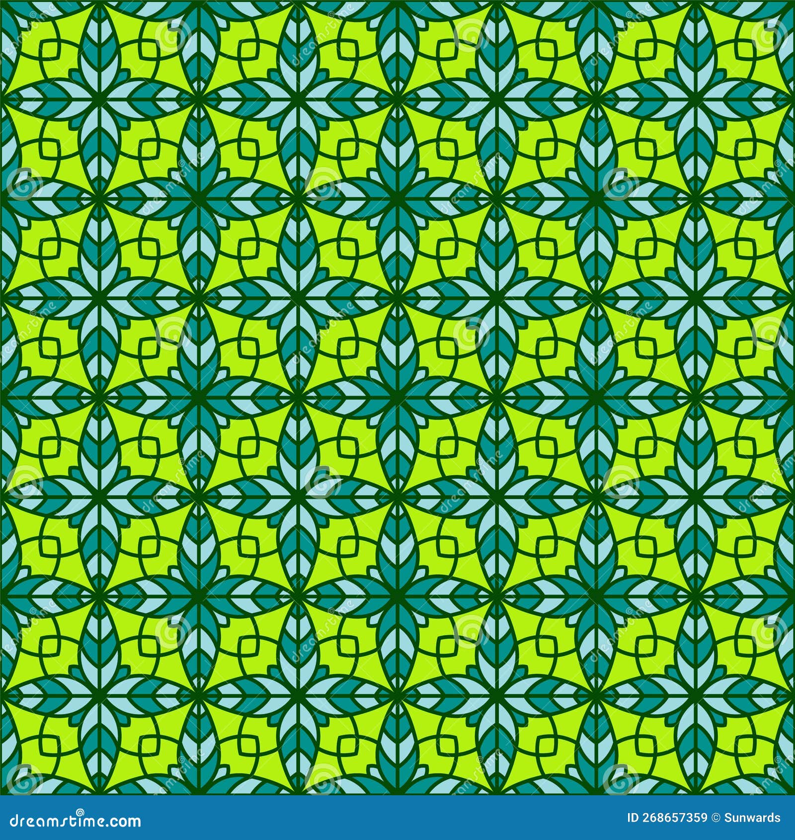Creative Floral Geometry Seamless Vector Tile Pattern. Abstract Flower ...