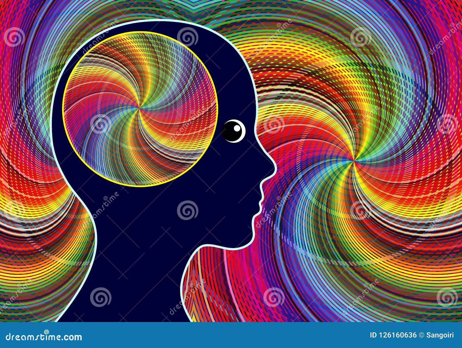 Creative flow experience stock illustration. Illustration of brain ...