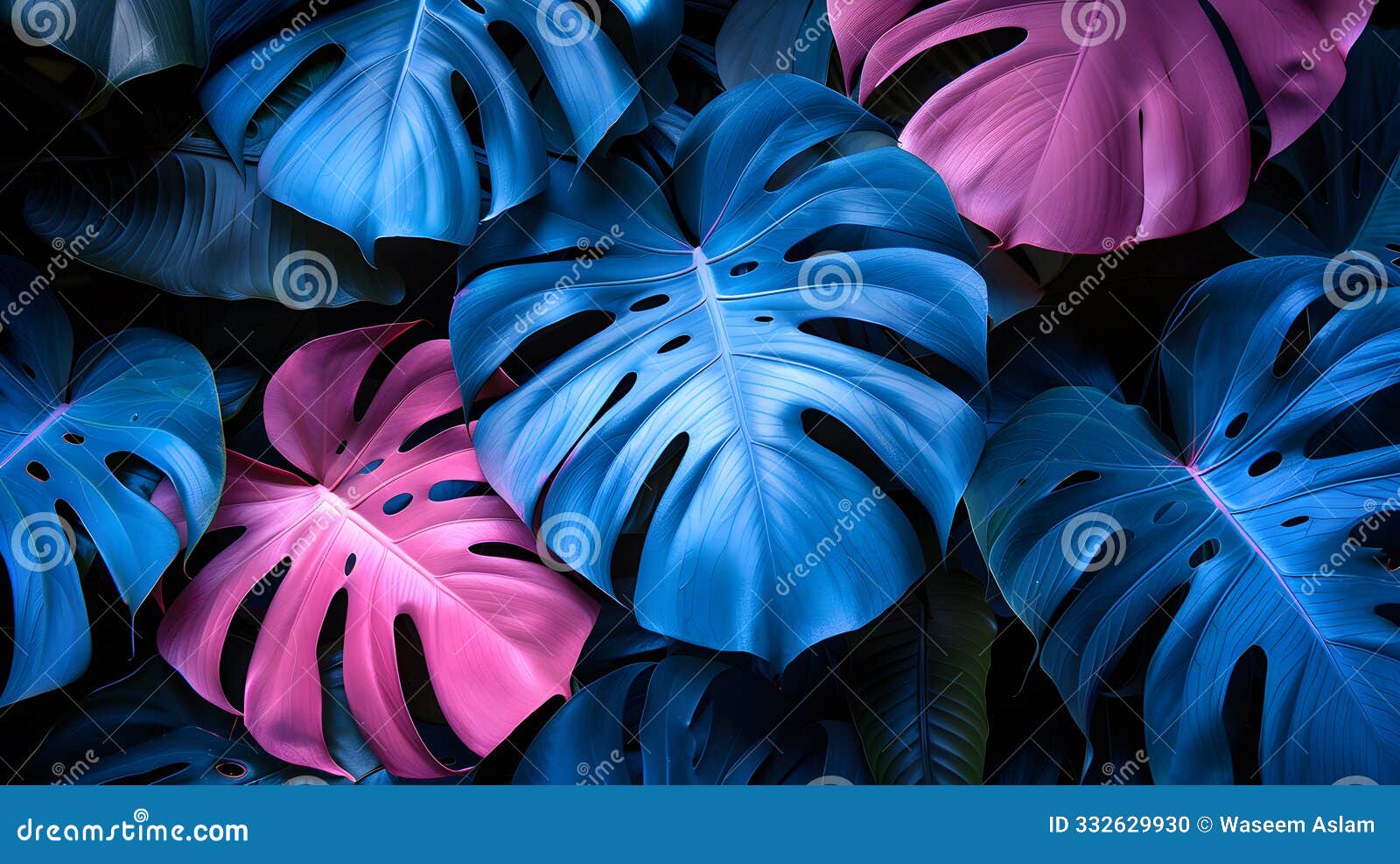 Creative Fluorescent Color Layout Made of Tropical Leaves Stock Photo ...