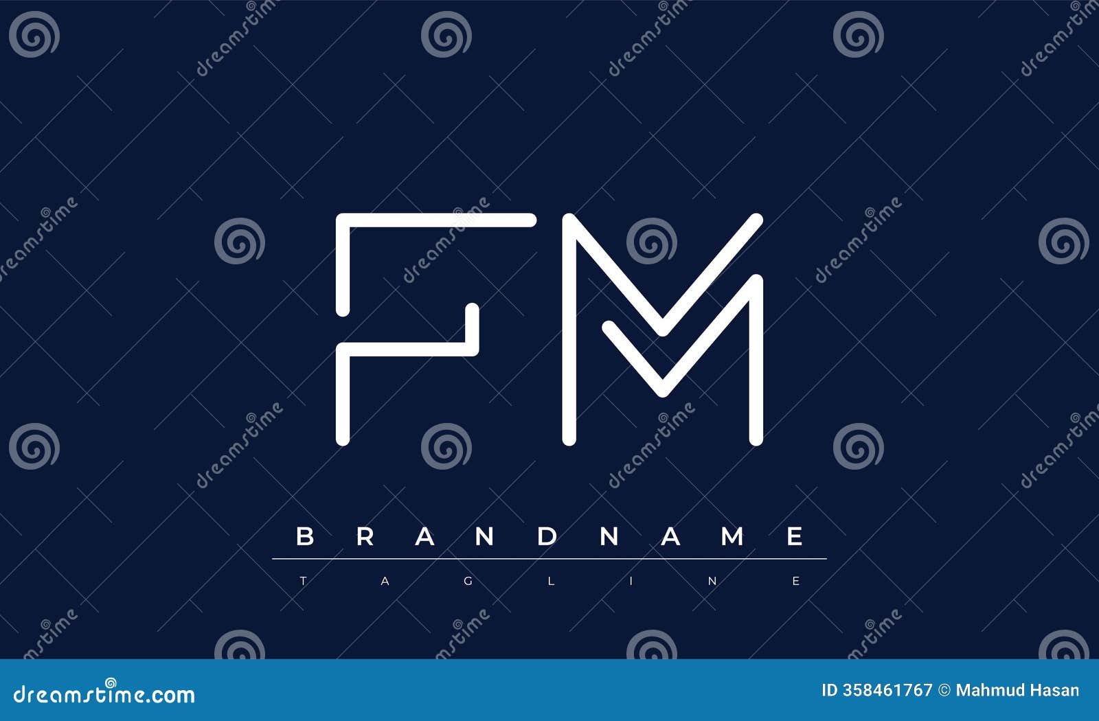 Creative FM Letter Initial Logo Vector Image Stock Vector ...