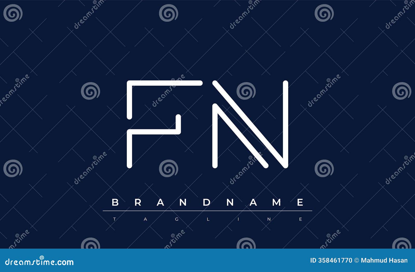 Creative FN Letter Initial Logo Vector Image Stock Vector ...