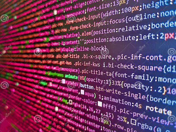 Creative Focus Effect. Abstract Computer Script about Big Data and ...